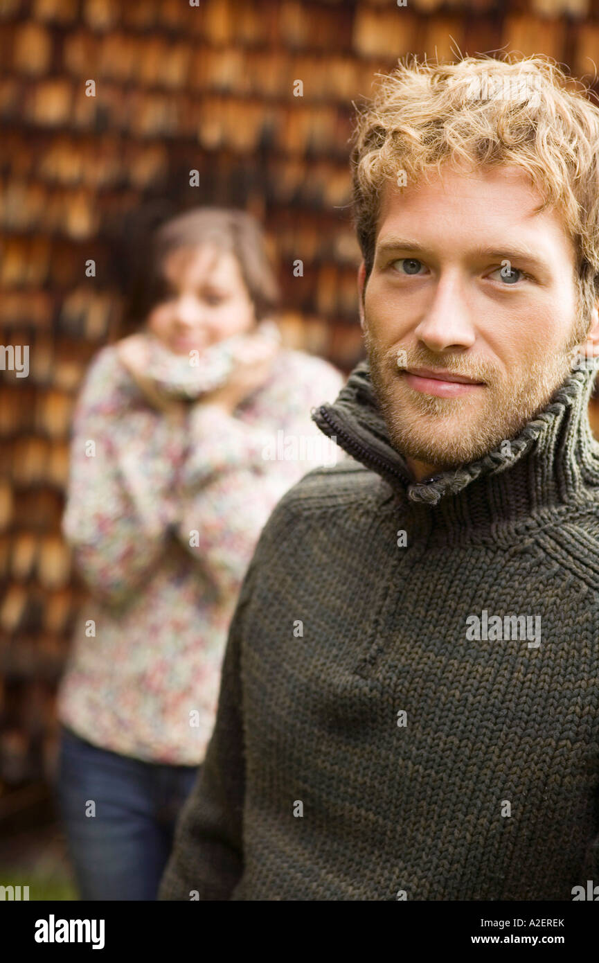 Young couple, focus on man Stock Photo - Alamy