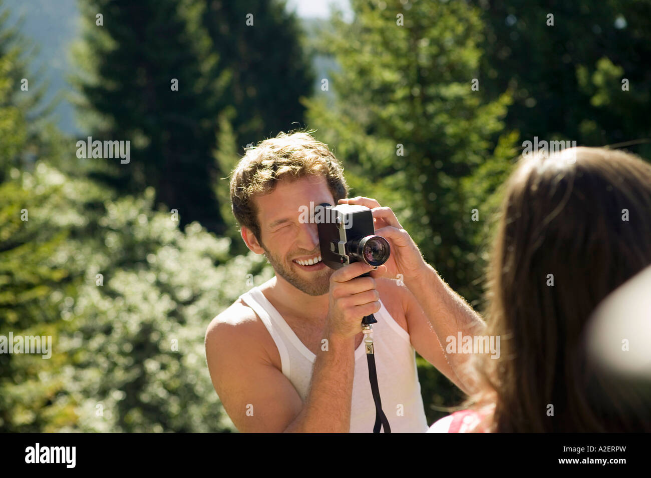 Filming camera shoulder hi-res stock photography and images - Alamy