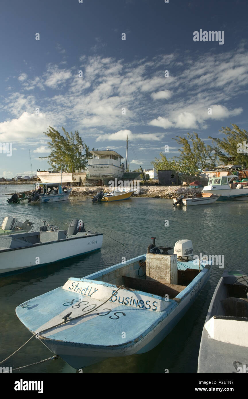 Caribbean, TURKS & CAICOS, South Caicos Island, Cockburn Harbour: Town ...