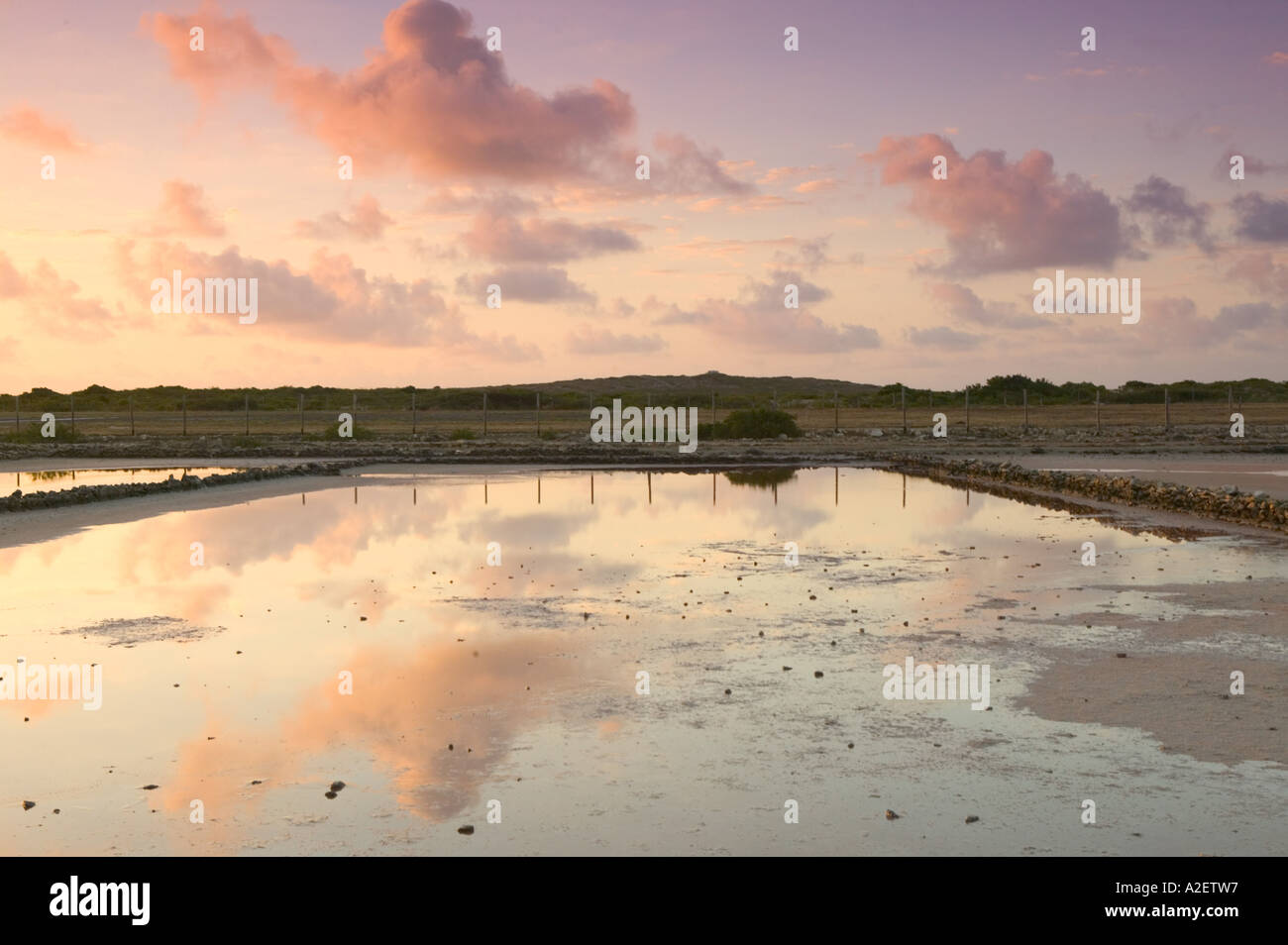 Caribbean, TURKS & CAICOS, Salt Cay Island. Morning View of Island ...
