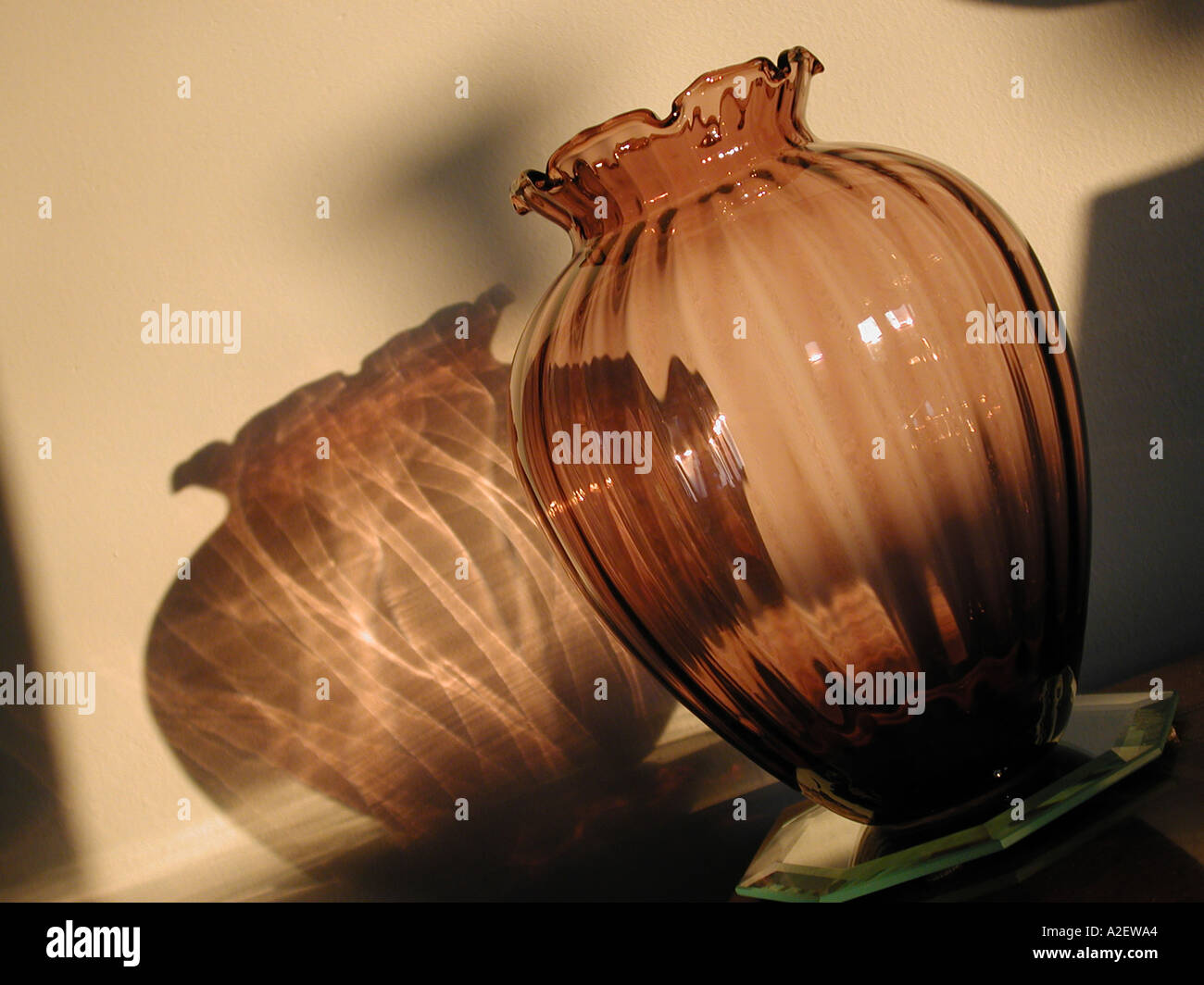 Blown glass vase with shadow Stock Photo - Alamy