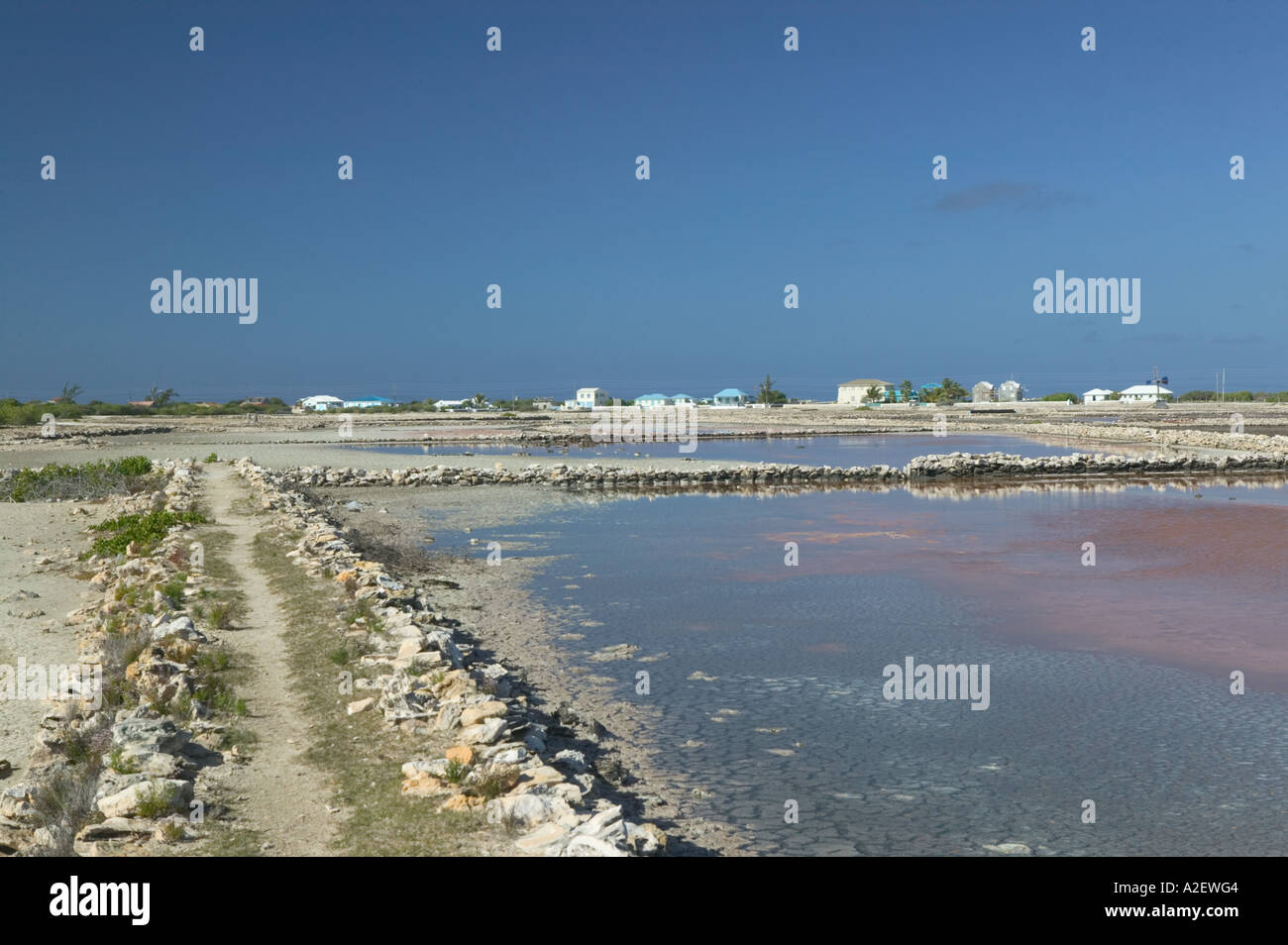 Caribbean, TURKS & CAICOS, Salt Cay Island, Balfour Town: Town View ...