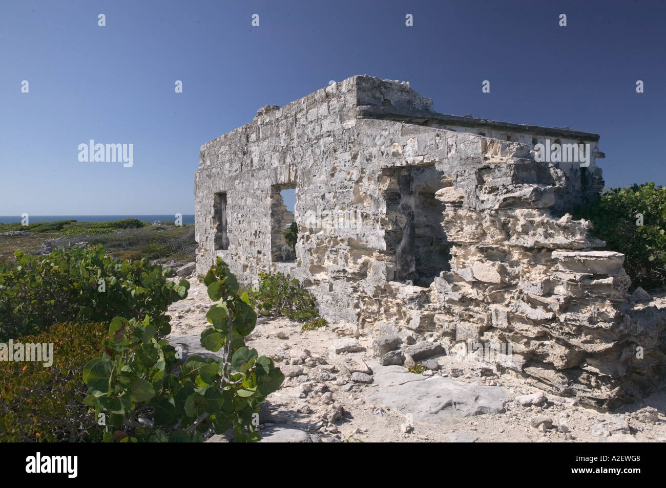 Caribbean, TURKS & CAICOS, Salt Cay Island, Balfour Town: Ruins of ...