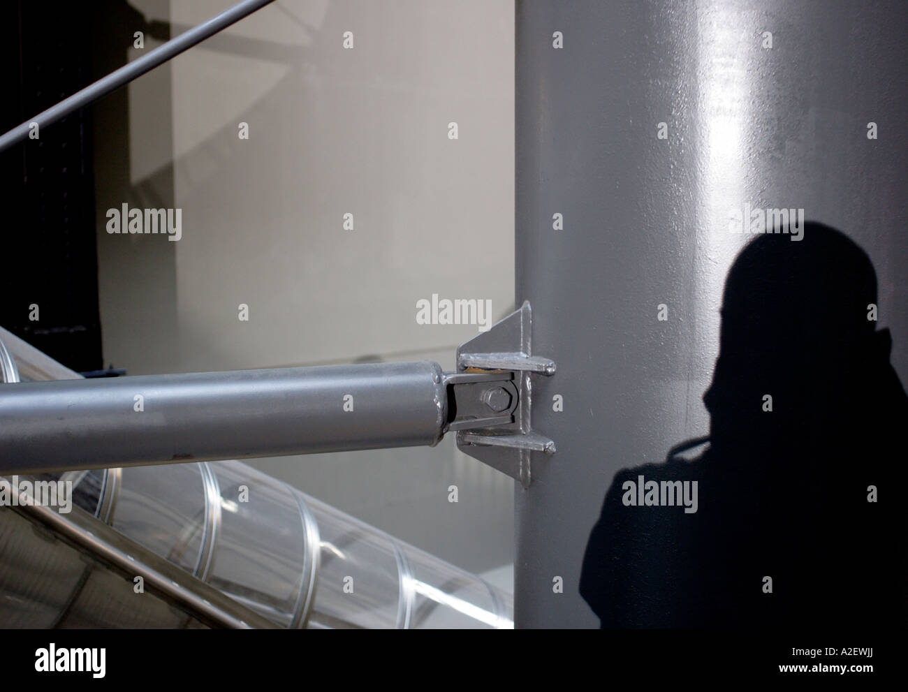 Detail of the giant slide installation by Carsten Holler in the turbine ...