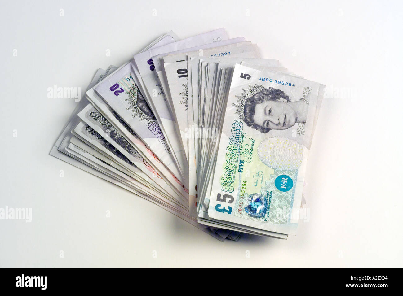 50 pound note stack hi-res stock photography and images - Alamy
