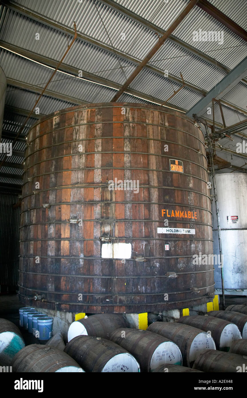 Rum in holding tanks at the Cruzan Rum Plantation St Croix US Virgin ...