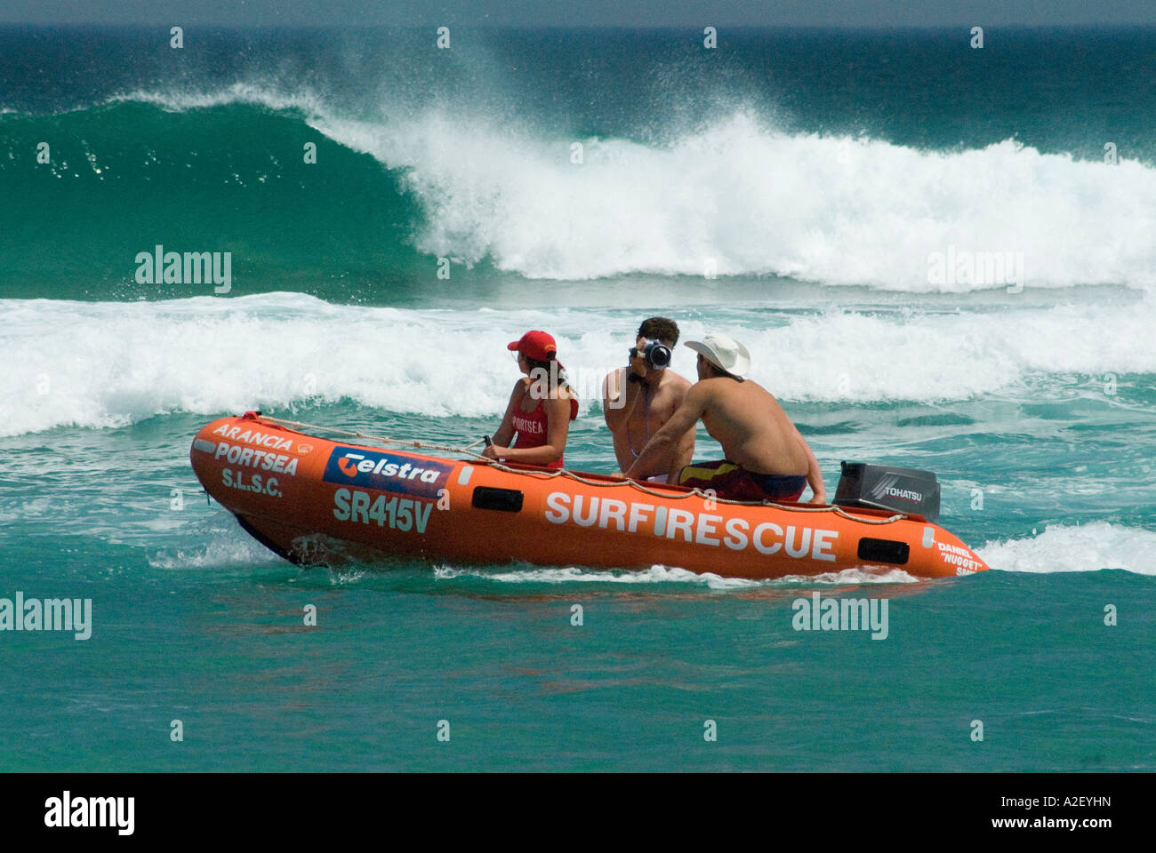 Surf Rescue boat on Portsea Surf back Beach Sorrento Mornington ...