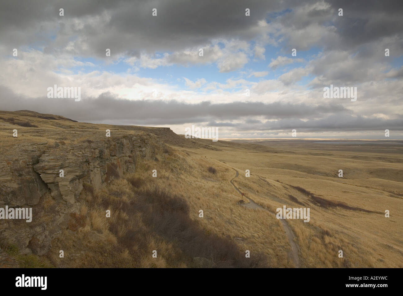 Canada, Alberta, Fort Macleod: Head Smashed In Buffalo Jump Landscape ...