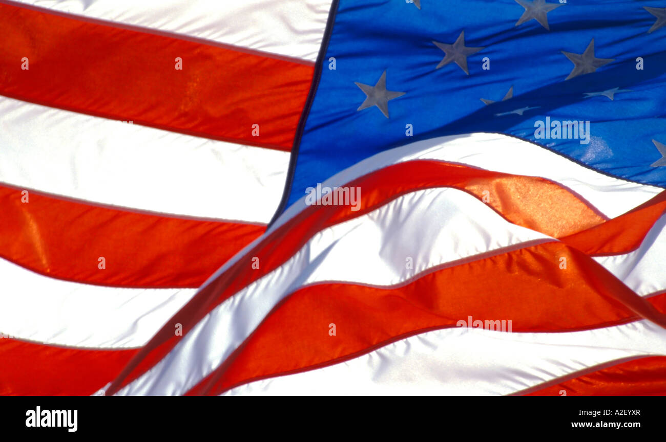 Closeup of billowing American flag Stock Photo - Alamy