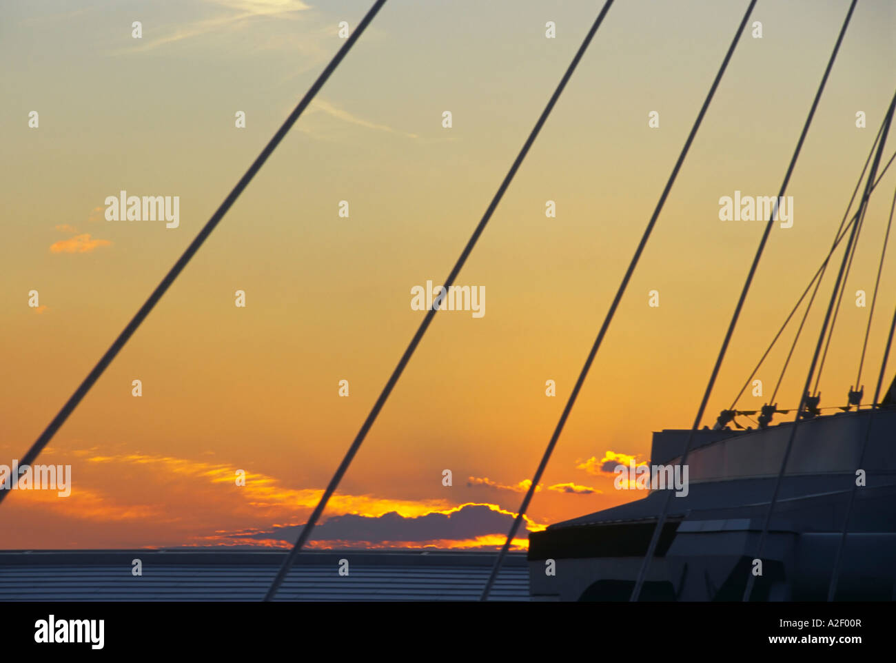 Sunrise through cables on Calatrava wing of Milwaukee Art Museum ...