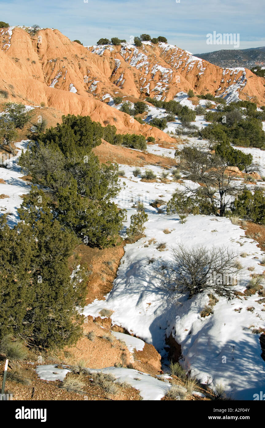 red hill and snow, New Mexico 1 Stock Photo - Alamy