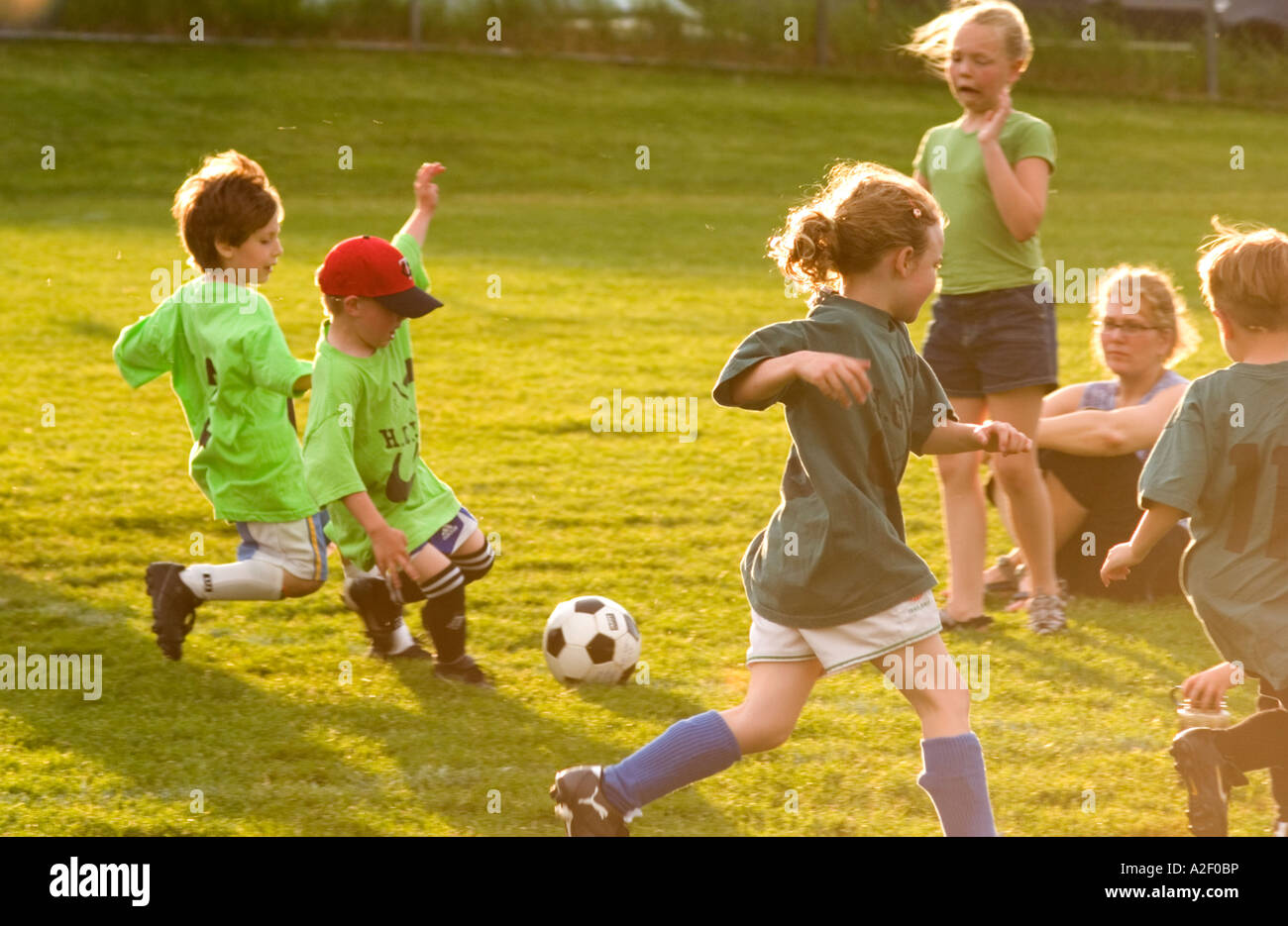 Kids age 5 enjoying a soccer game. Carondelet Field by Expo School St ...
