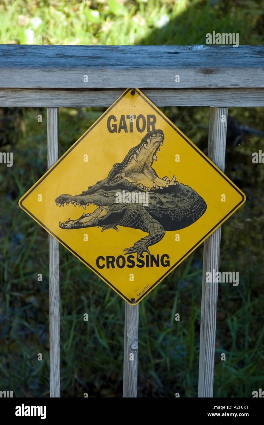 Gator crossing sign hi-res stock photography and images - Alamy