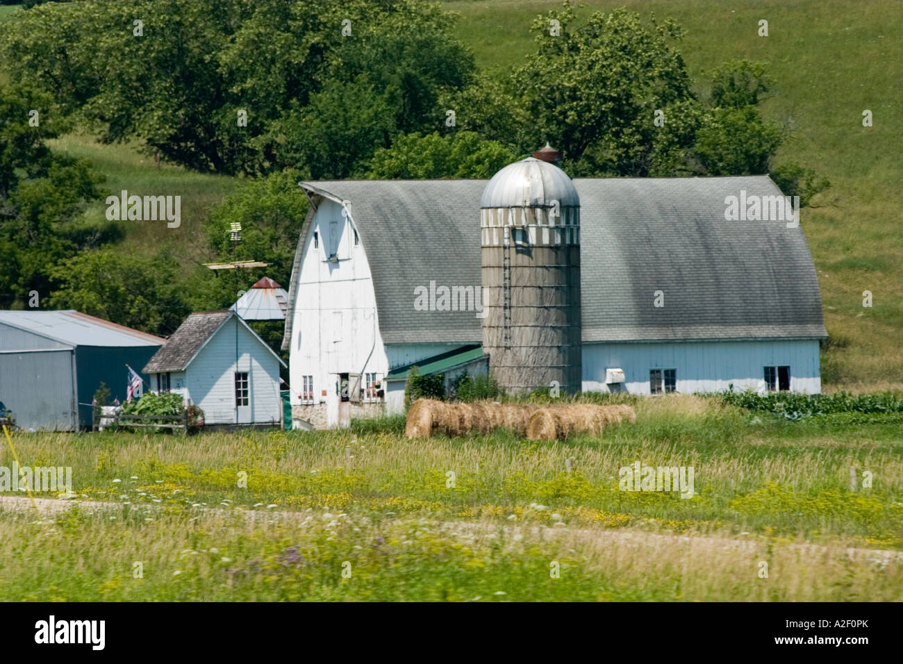 Farm scenic on rolling countryside. Richland Center Wisconsin USA Stock ...