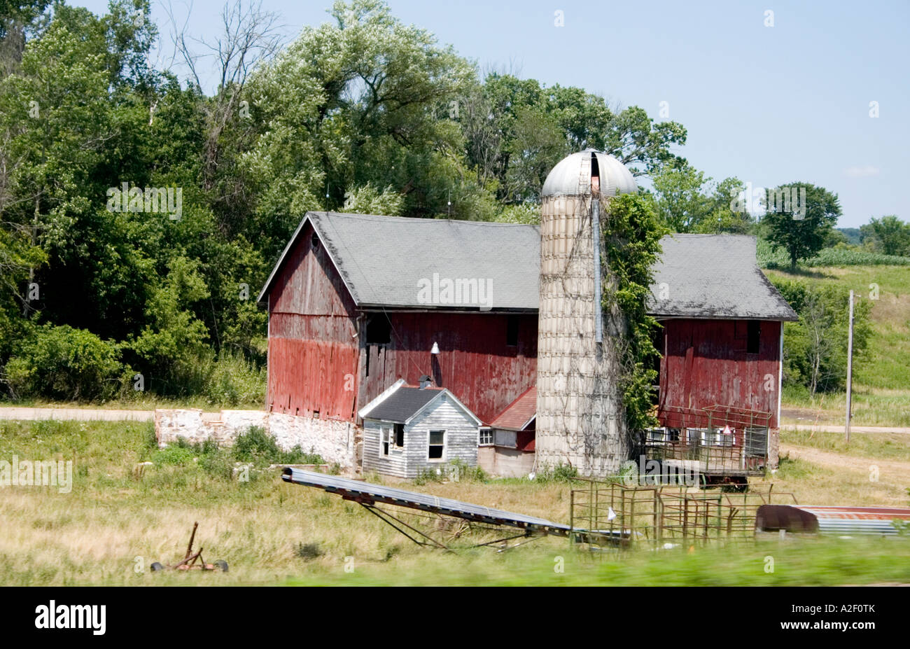 Rustic farm scene. Concept - Retired. Elroy Wisconsin USA Stock Photo ...