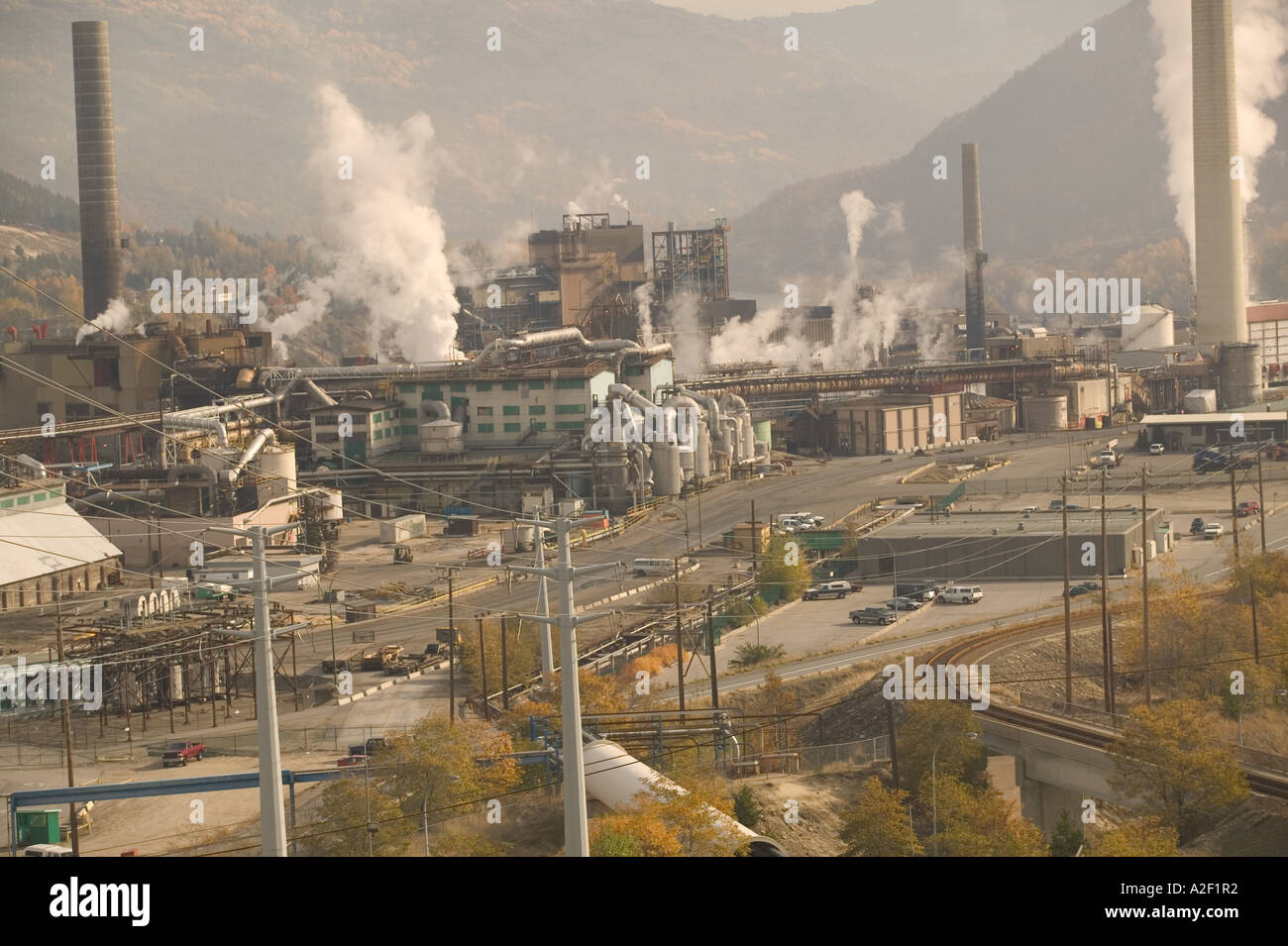 CANADA, British Columbia, Trail. View of the COMINCO silver, zinc and ...