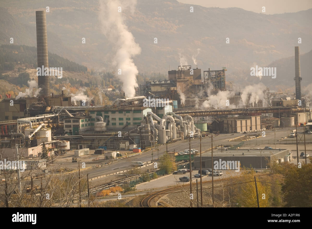 CANADA, British Columbia, Trail. View of the COMINCO silver, zinc and ...
