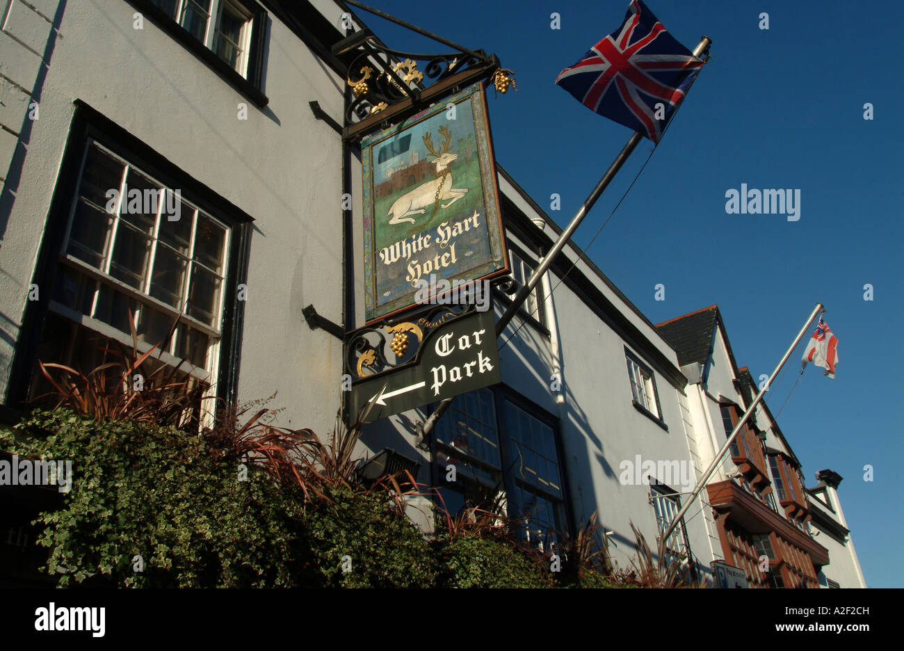 Exterior of the White Hart hotel, Exeter, Devon, England, UK Stock ...