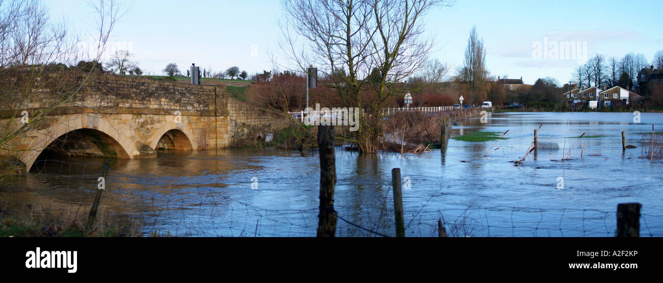 Flooding as the river Windrush overflows at Crawley near Witney ...