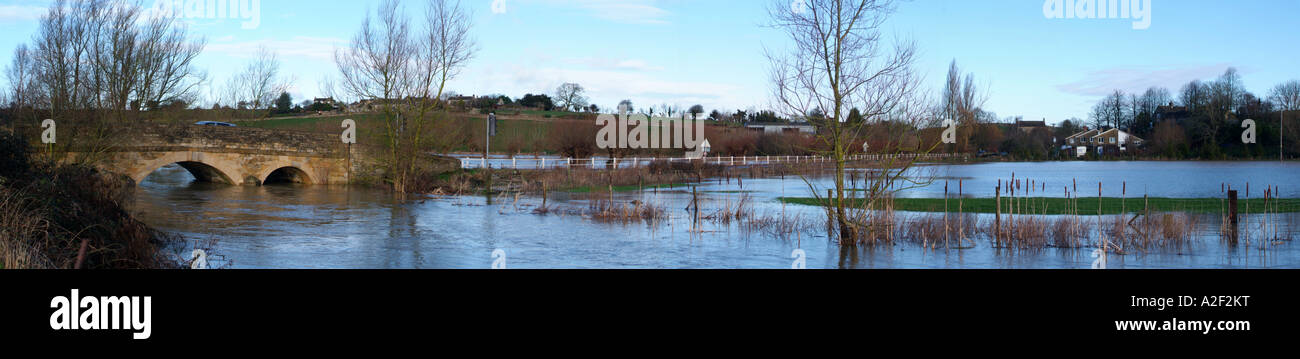 Flooding as the river Windrush overflows at Crawley near Witney ...