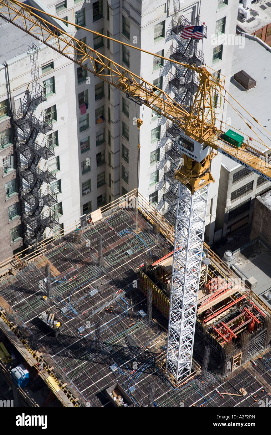 Crane and skyscraper building construction site Seattle USA Stock Photo ...