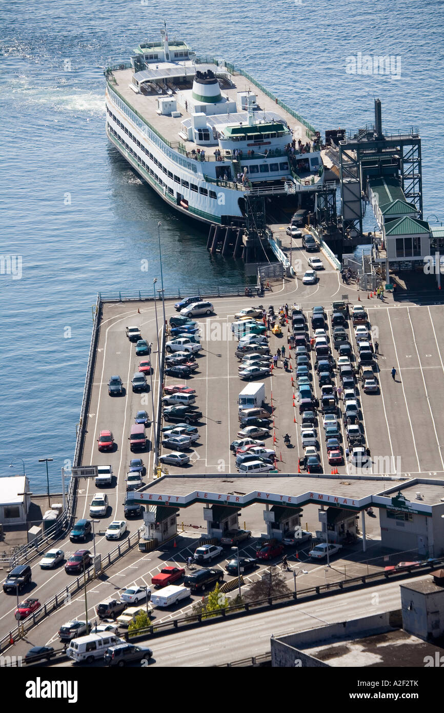 Ferry terminal with toll booths and cars Seattle USA Stock Photo - Alamy