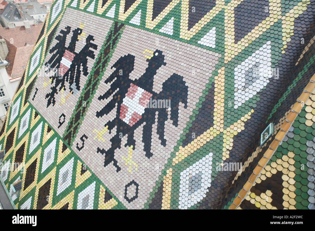 AUSTRIA, Vienna: The Stephansdom Cathedral Roof Detail of Austrian ...