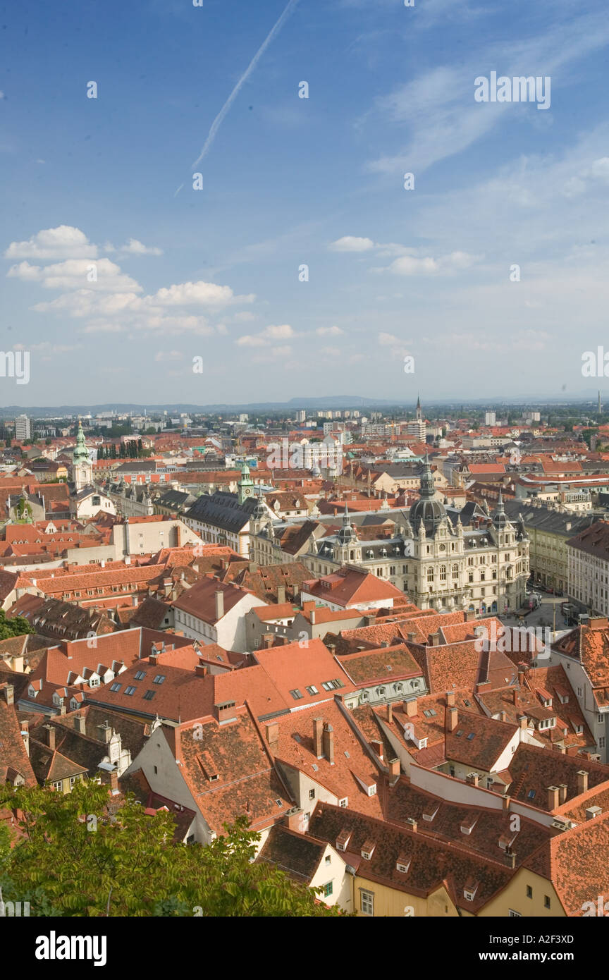 AUSTRIA, STYRIA (Stiermark), GRAZ: Town View with Town Hall (Rathaus ...
