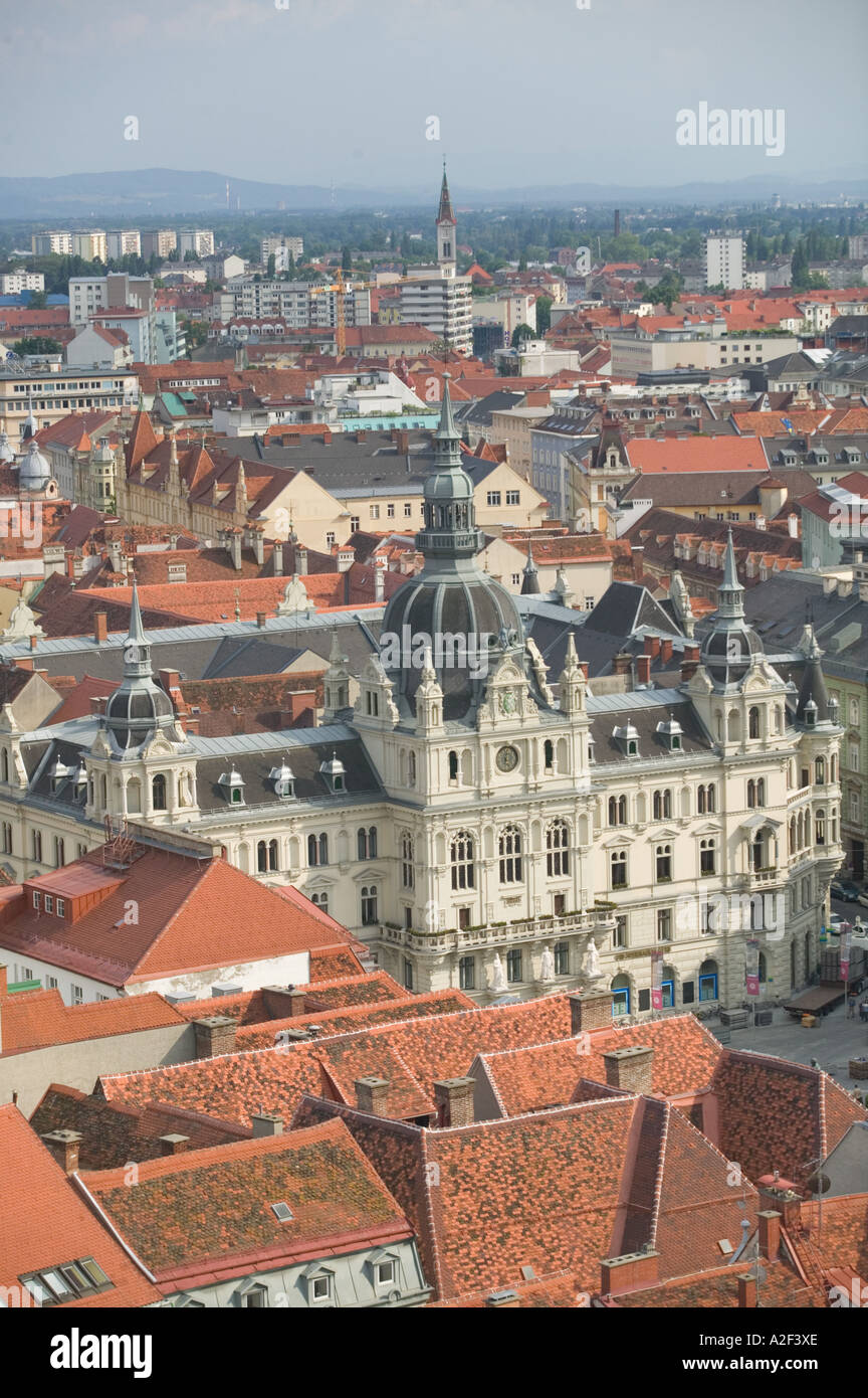 AUSTRIA, STYRIA (Stiermark), GRAZ: Town View with Town Hall (Rathaus ...