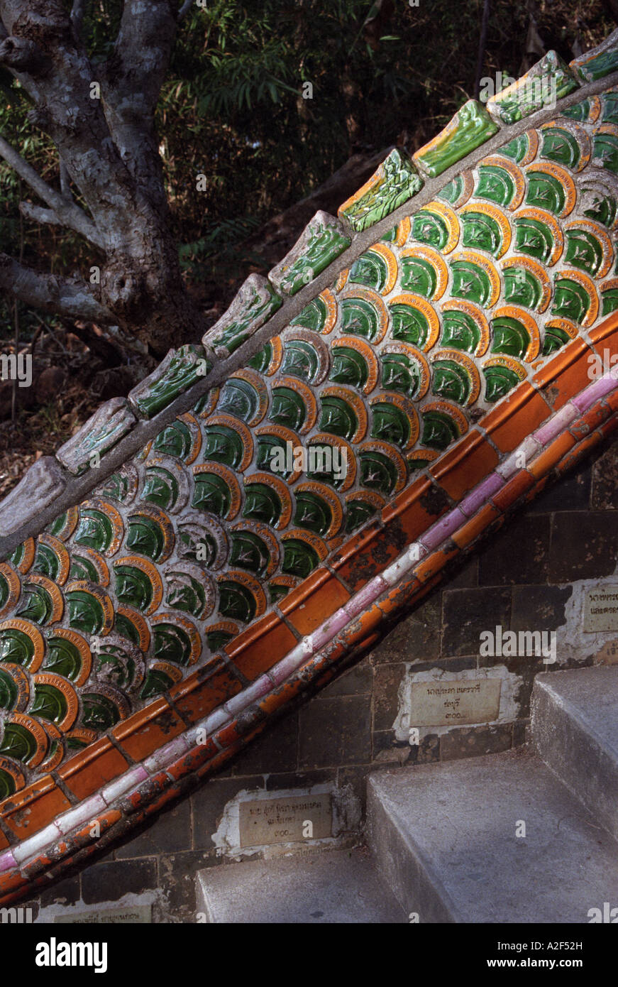 Dragon scales at a temple in Thailand Stock Photo - Alamy