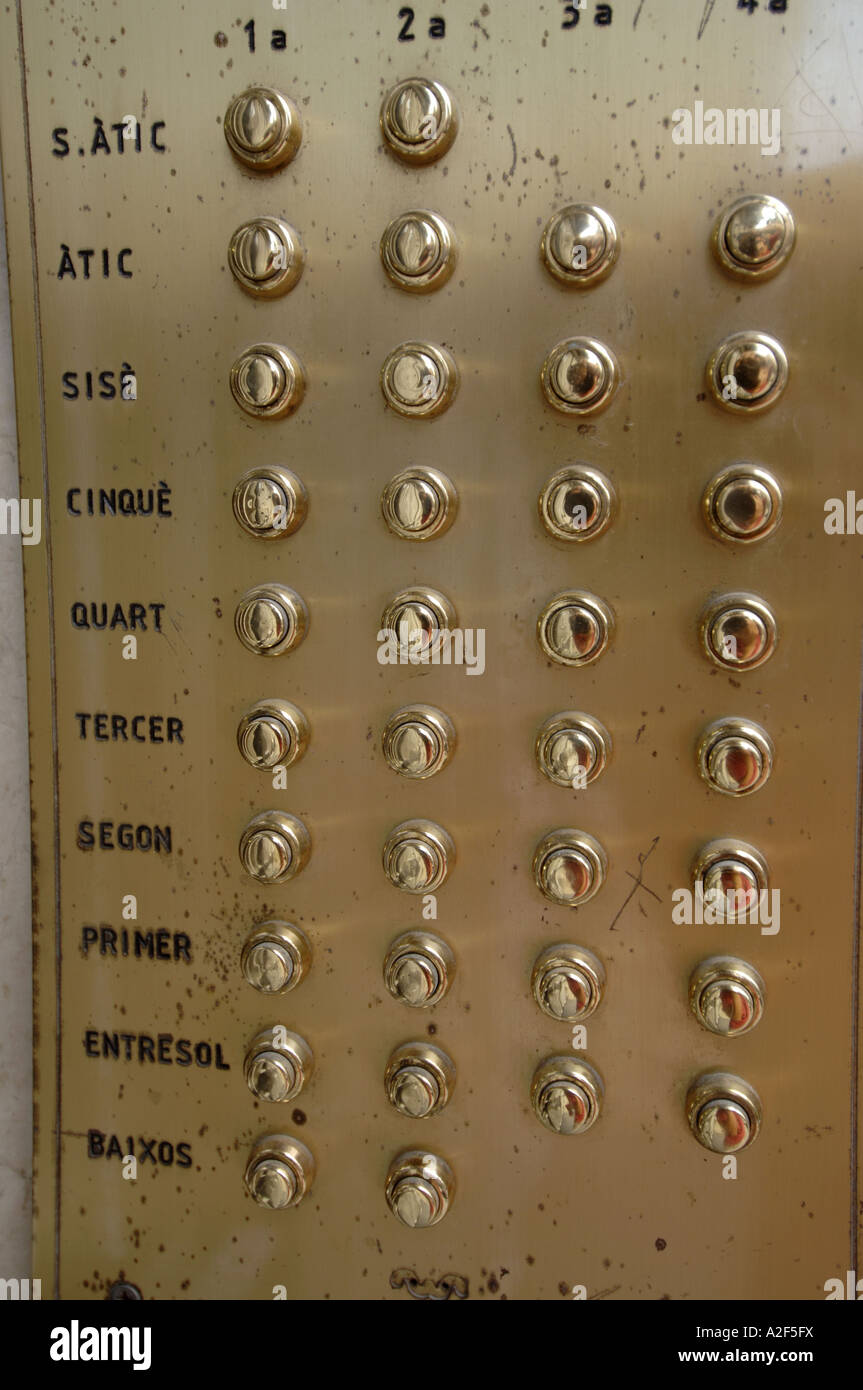 Buttons in a lift hi-res stock photography and images - Alamy