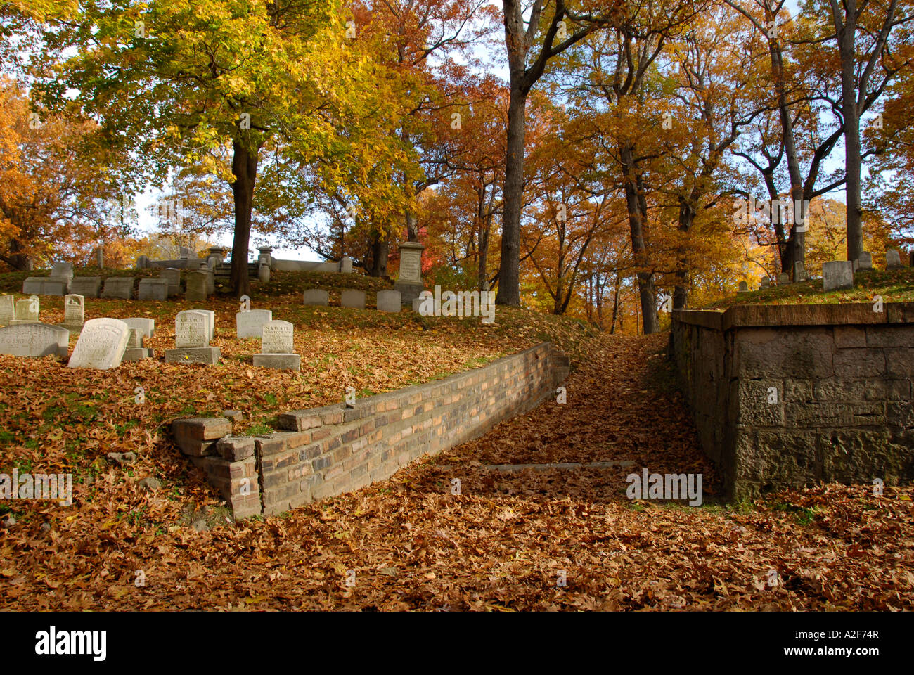 Autumn scene in cemetery Stock Photo - Alamy