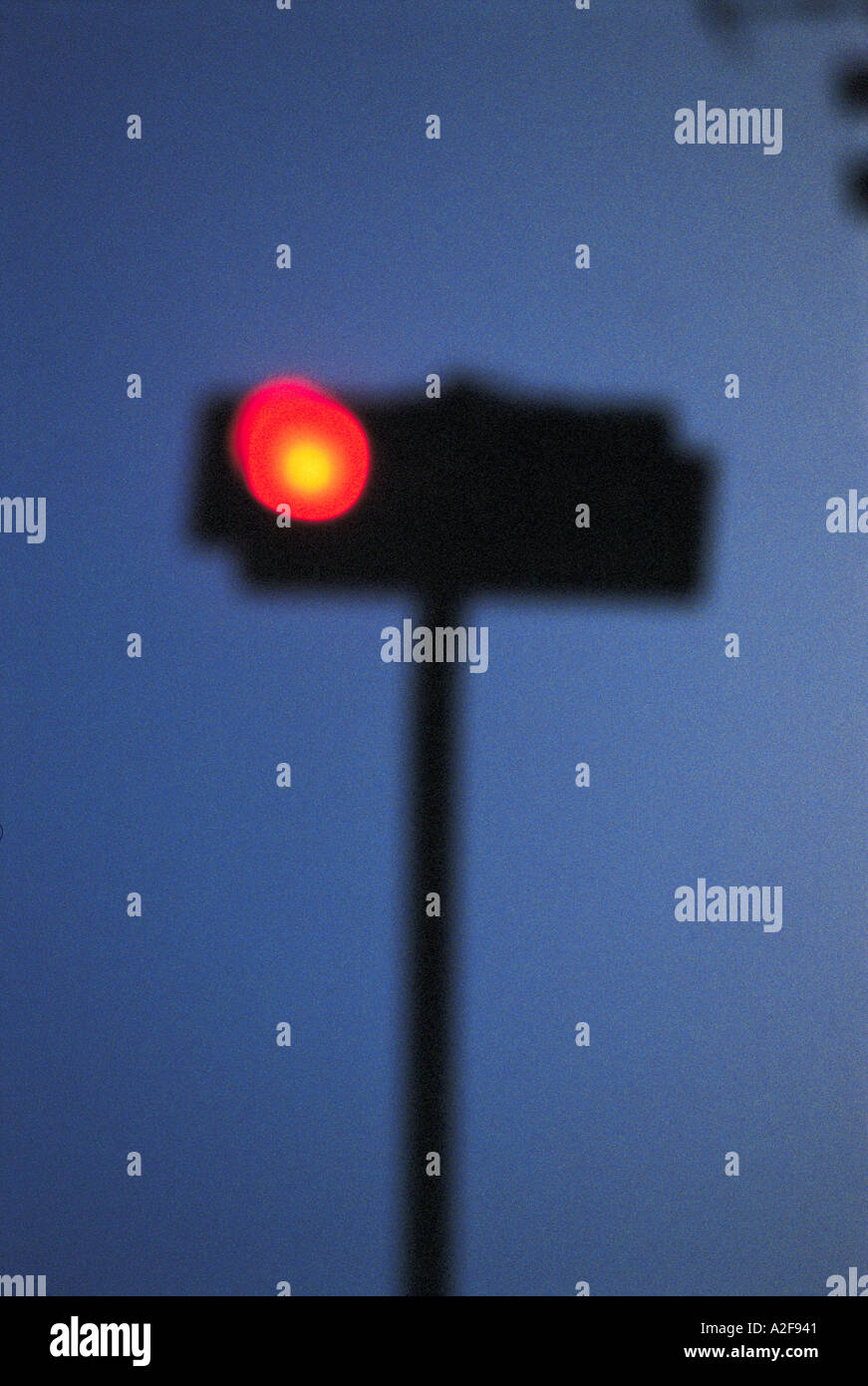 RED LIGHT AGAINST DARK SKY Stock Photo - Alamy