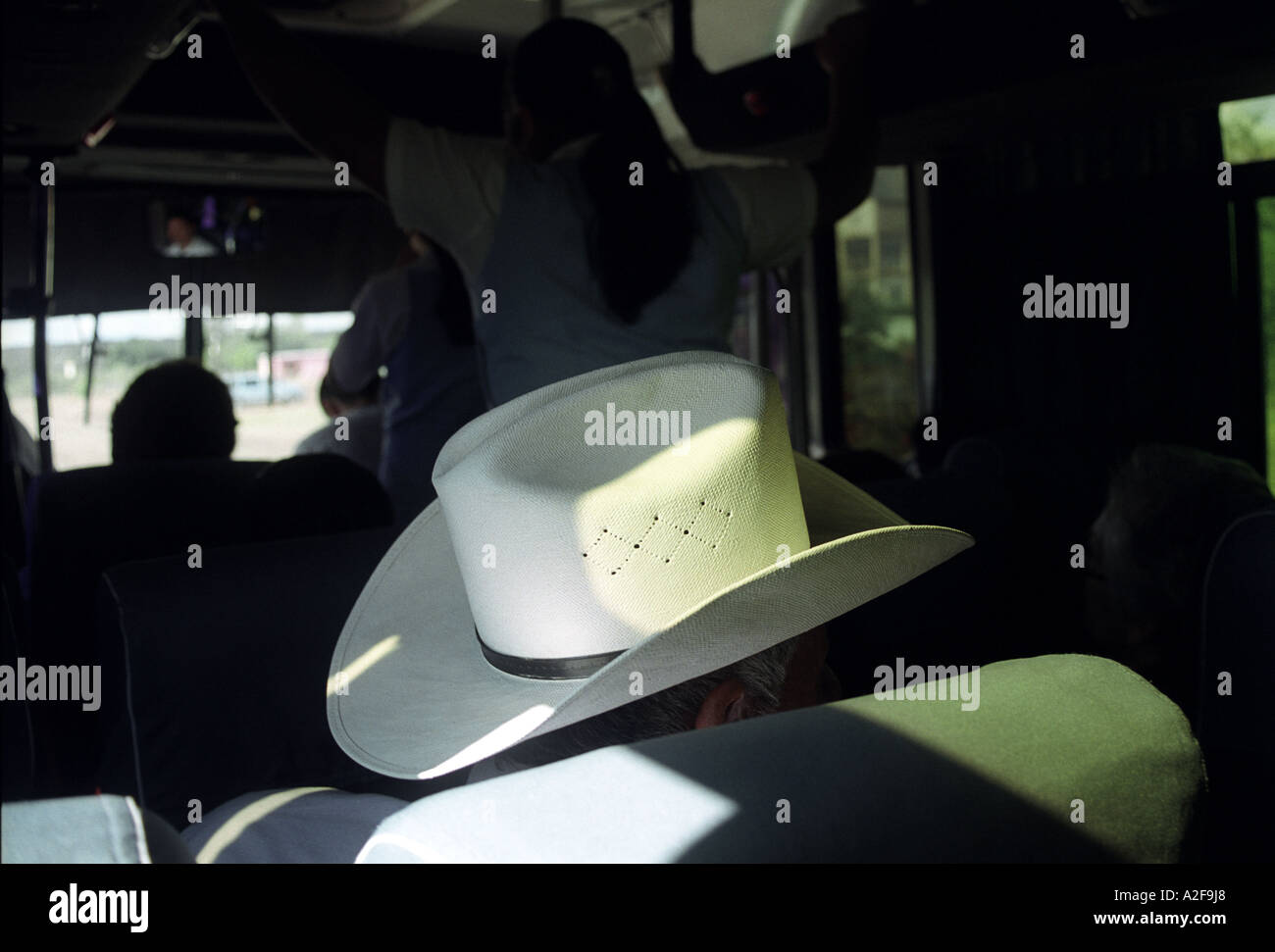 White hat in bus Stock Photo - Alamy