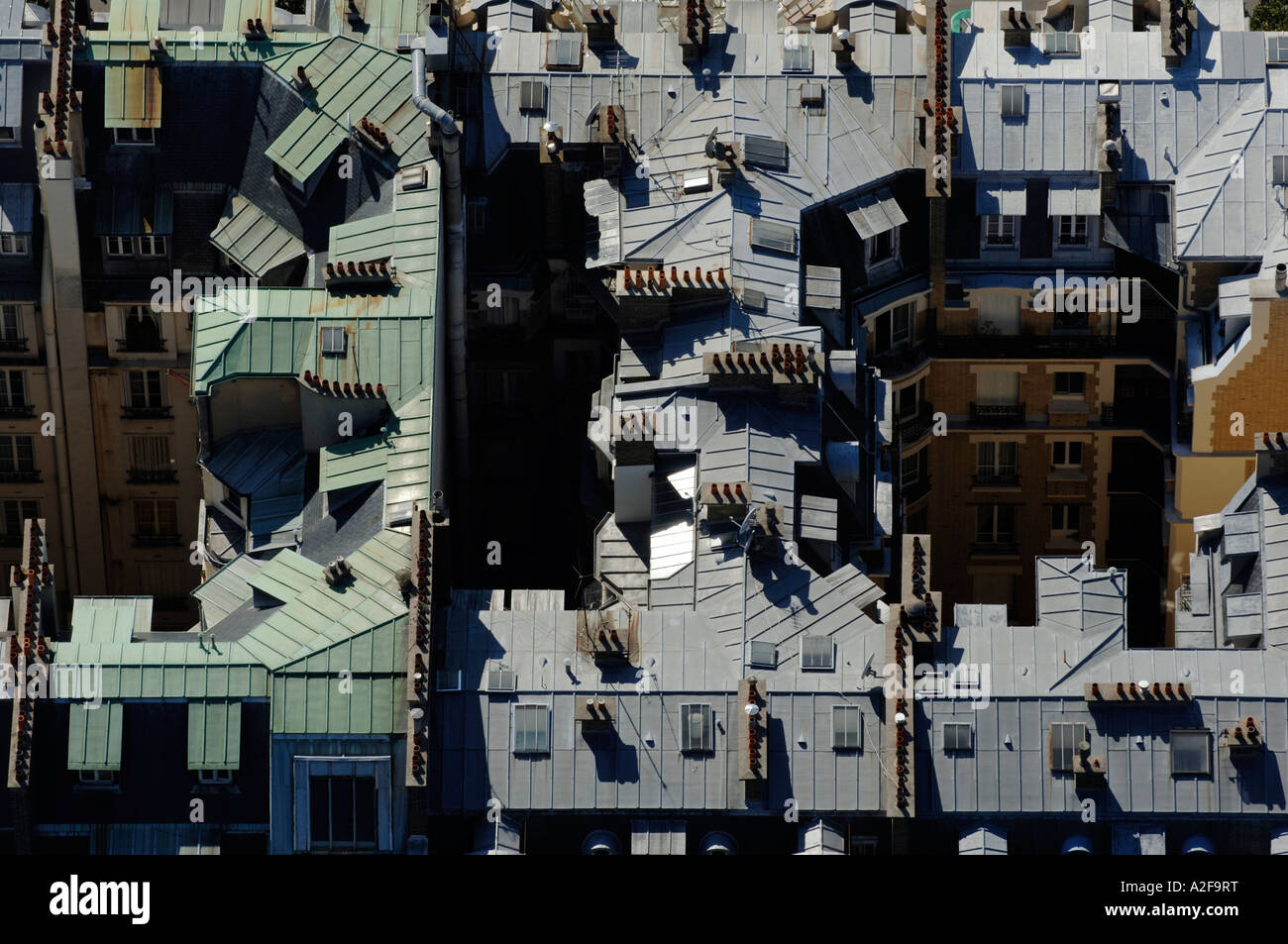 Paris -birds eye view, rooftops Stock Photo - Alamy