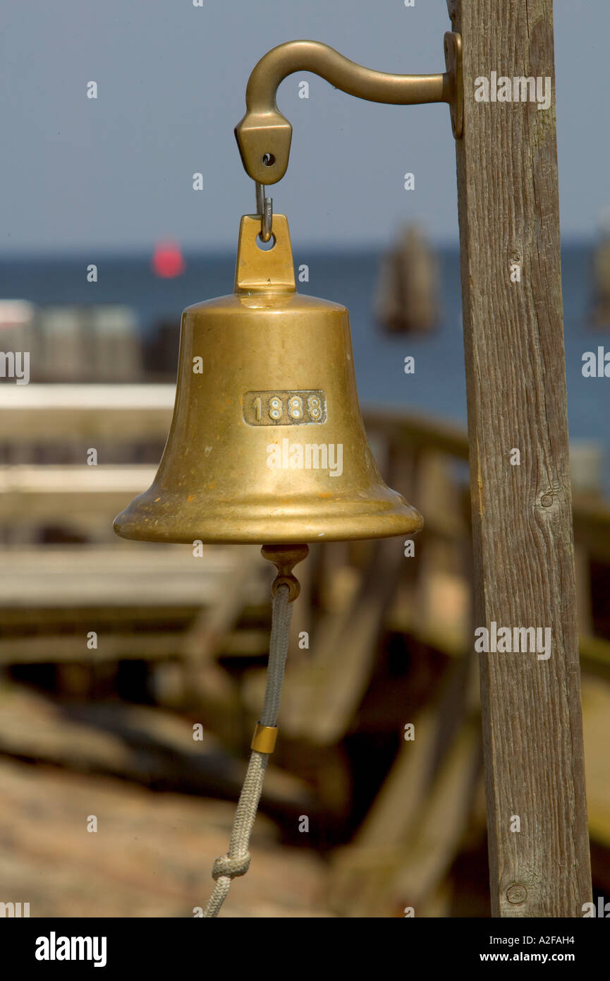 Europe, Germany, Warnemunde, brass bell Stock Photo - Alamy