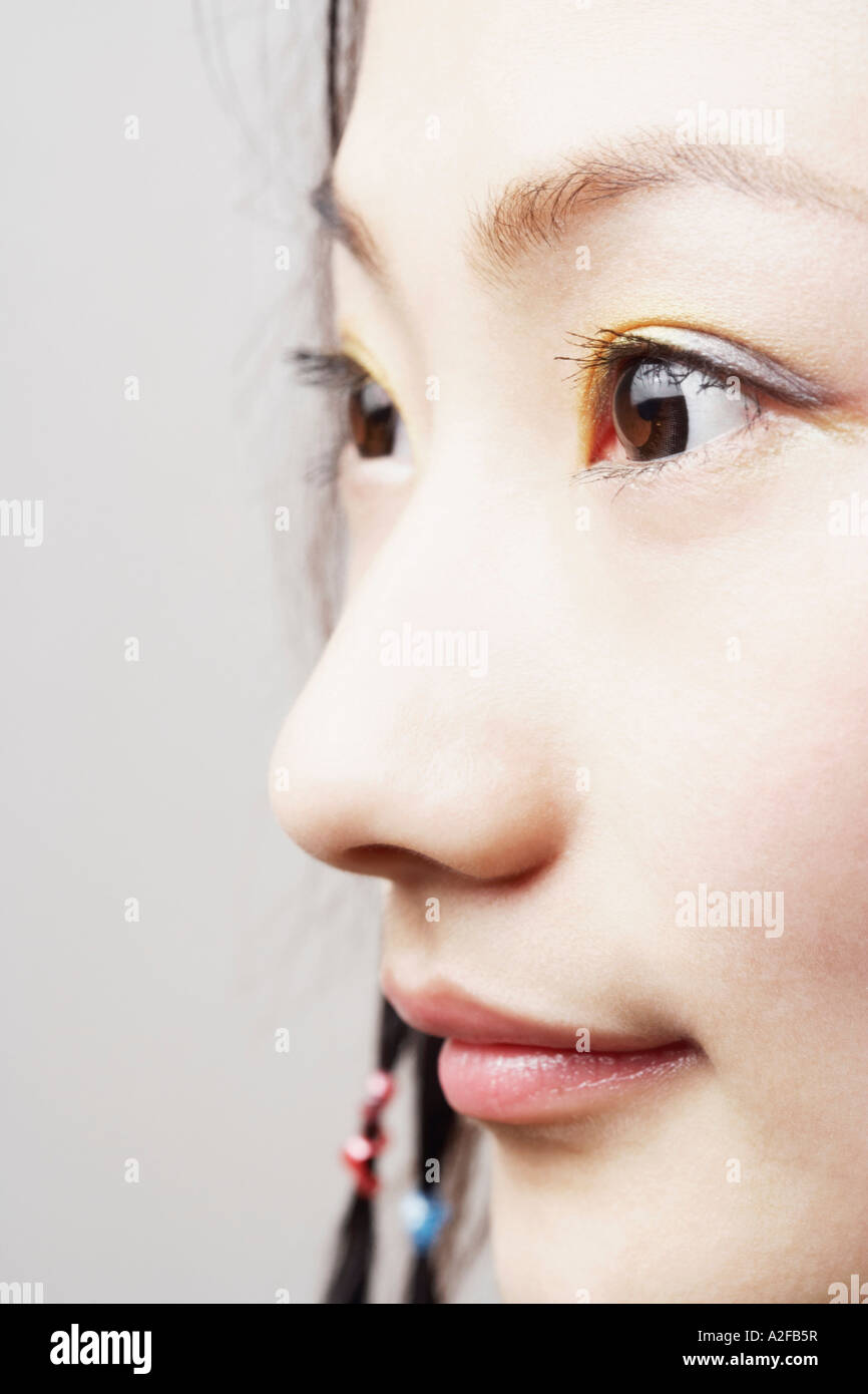 View up nose and close up asian woman hi-res stock photography and ...