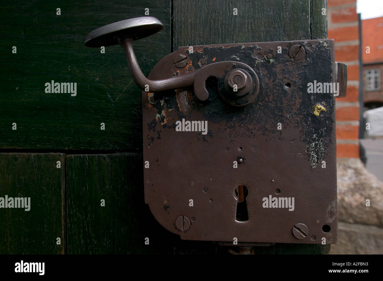Lubeck, Germany, door lock Stock Photo - Alamy
