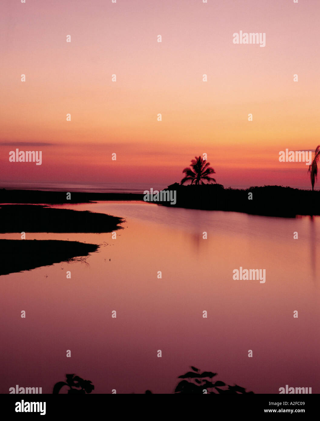 Sunset landscape Olon Beach Ecuador Stock Photo - Alamy