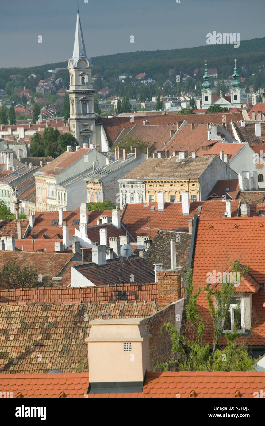 HUNGARY, WESTERN TRANSDANUBIA, Sopron: Town View / Morning Medieval ...