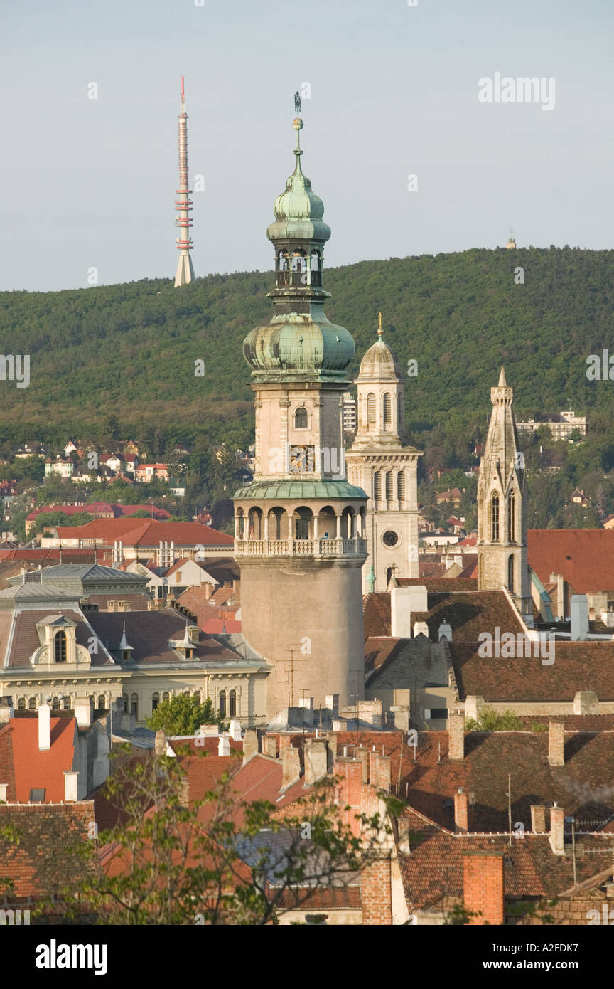 HUNGARY, WESTERN TRANSDANUBIA, Sopron: Town View & Firewatch Tower ...