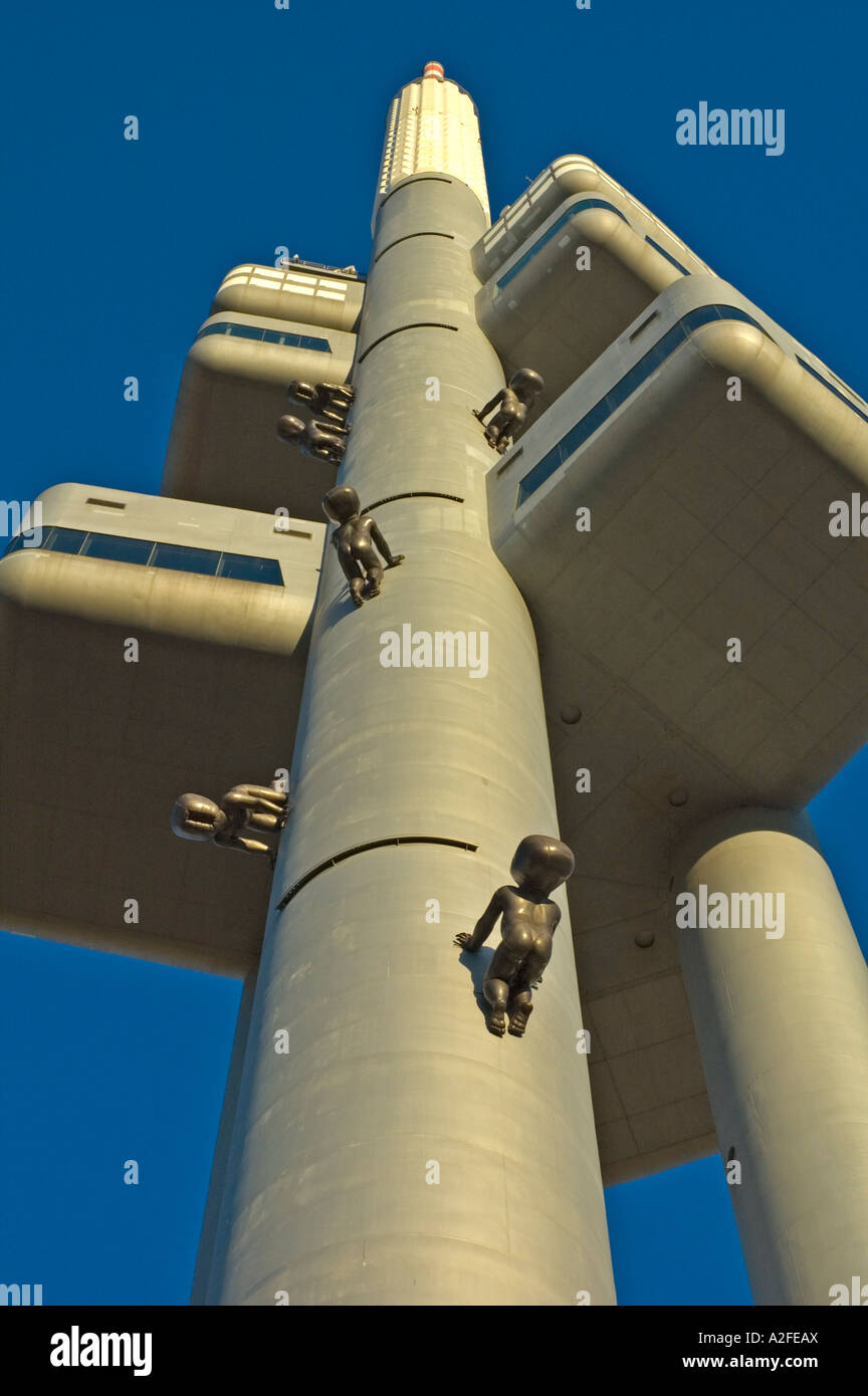 Zizkov TV tower is the landmark in Prague the capital of Czech Republic ...