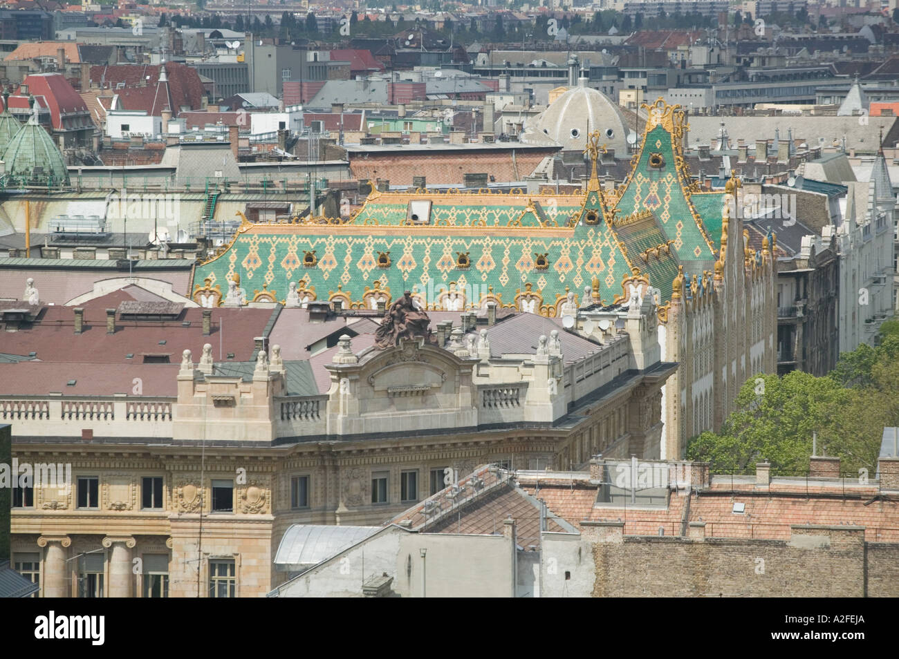 HUNGARY, Budapest: Roof of Post Office Savings Bank Building, b.1901 by ...