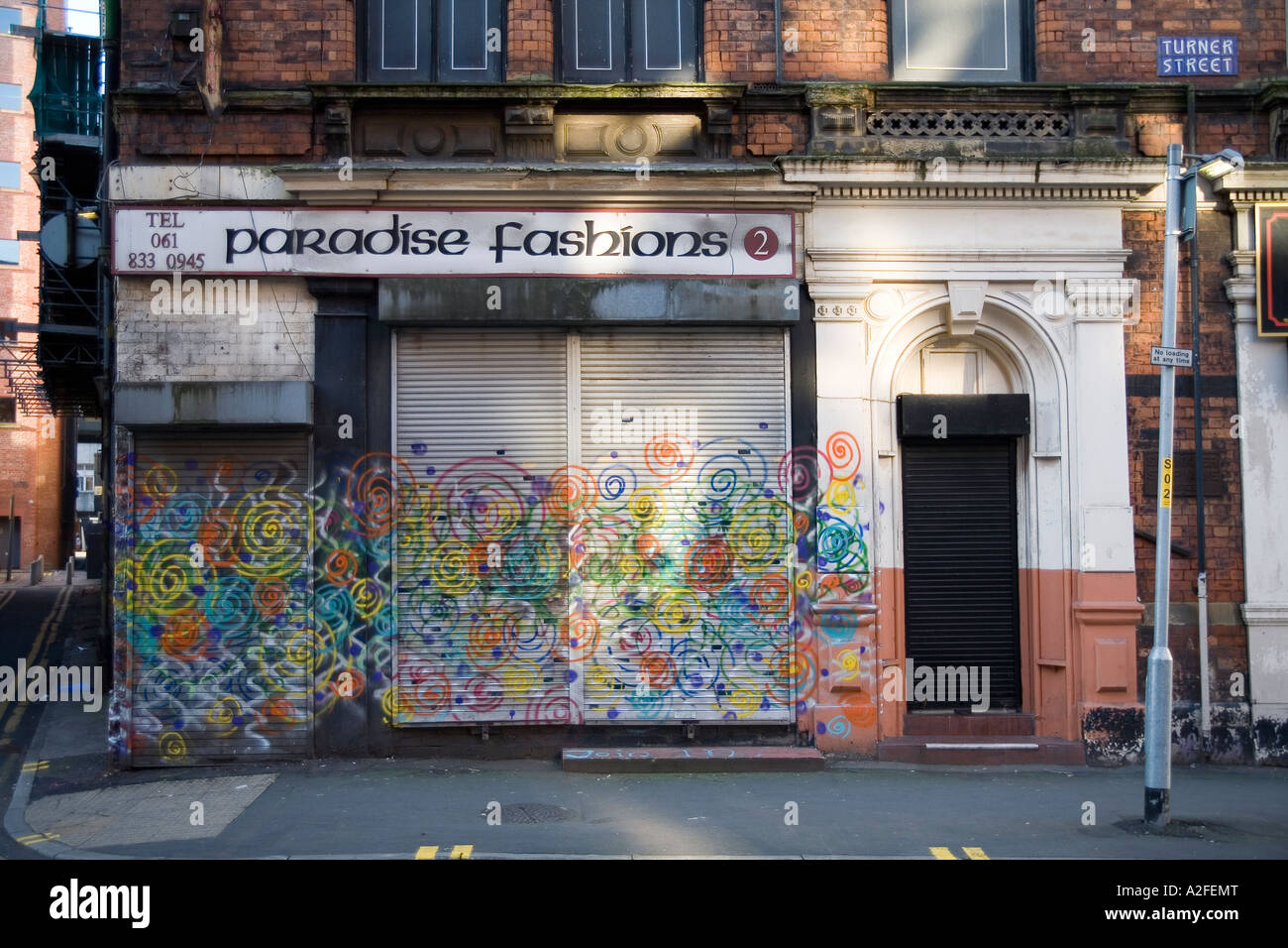 Textile workshop in part of the Northern Quarter of Manchester UK which ...