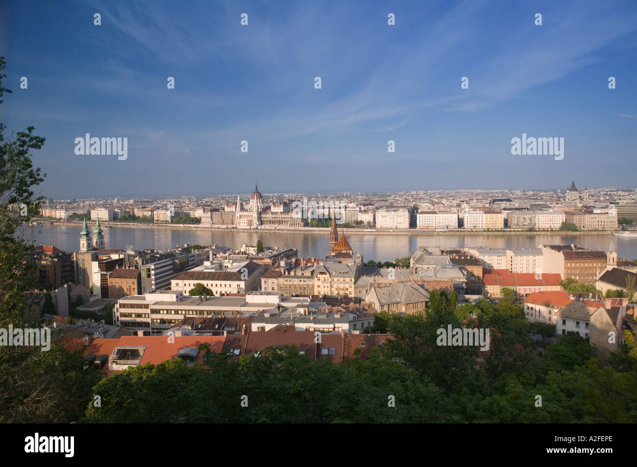 HUNGARY, Budapest: Danube River View from Fisherman's Bastion Stock ...