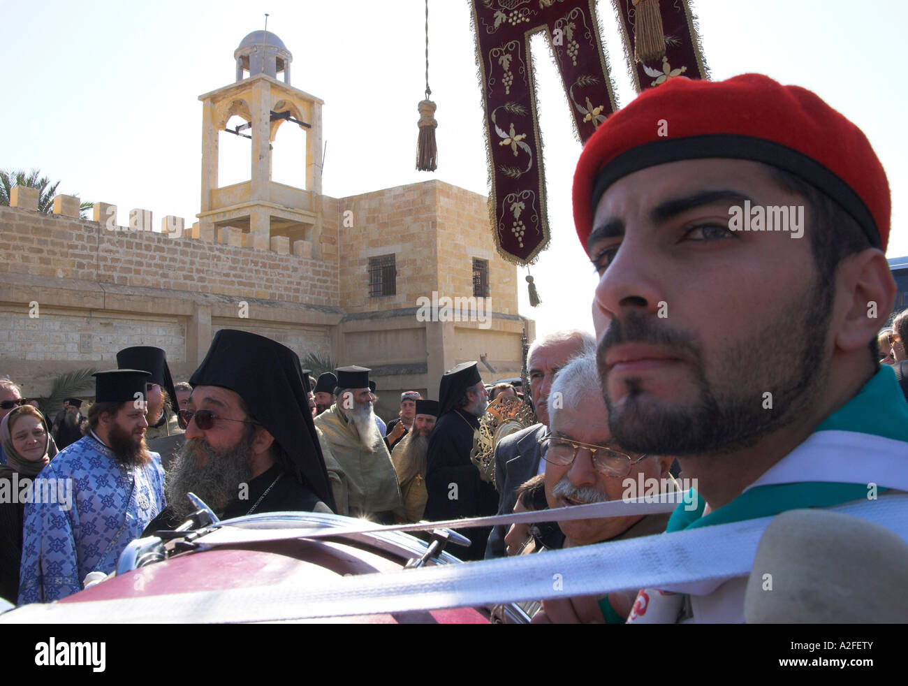 Israel Jordan River Epiphany Christian Orthodox ceremony on the Jordan ...