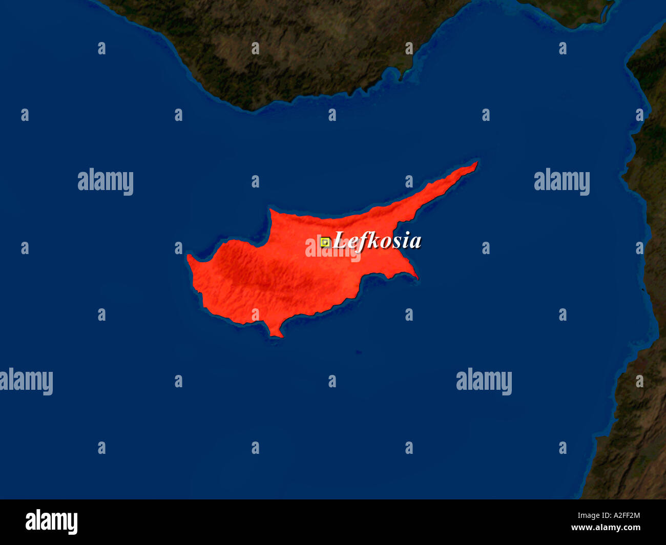 Cyprus aerial view map hi-res stock photography and images - Alamy