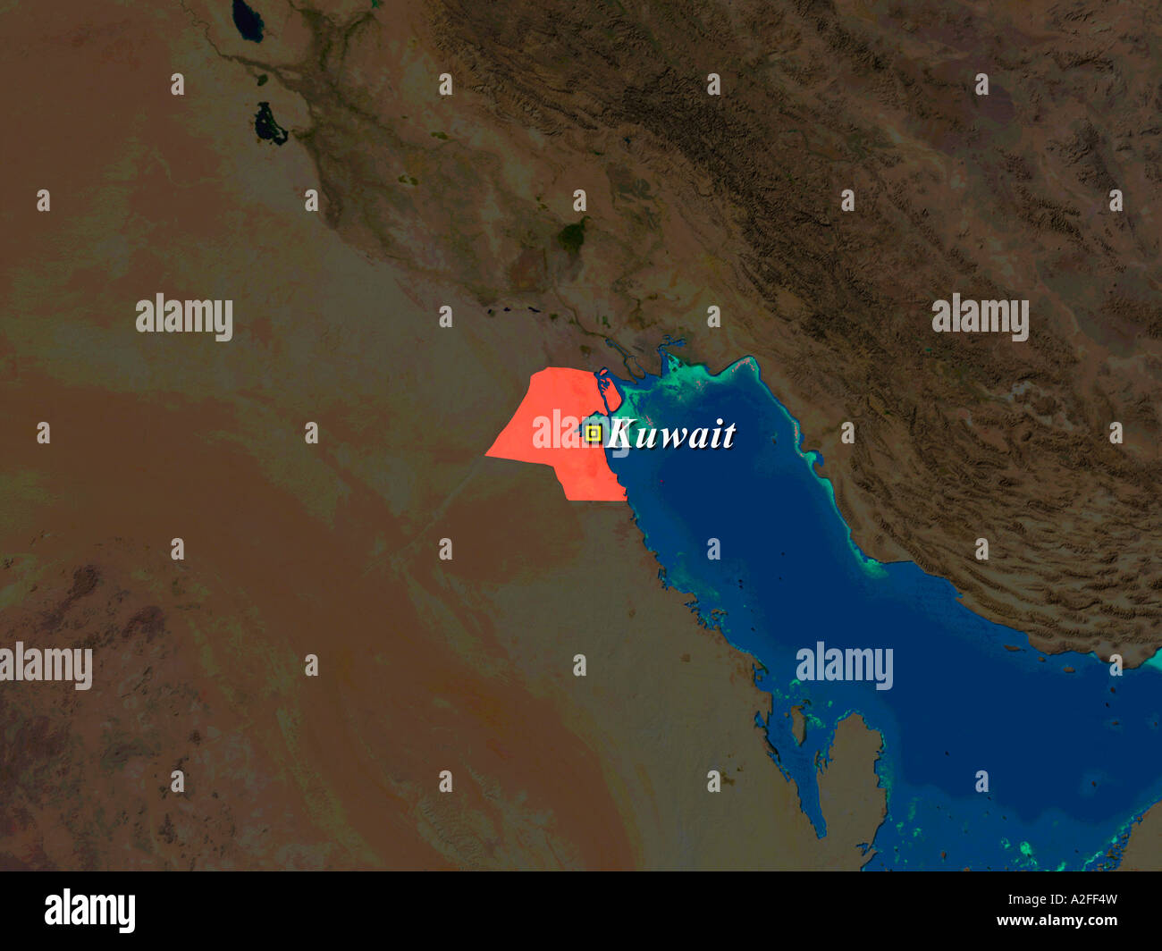 Kuwait map satellite geography hi-res stock photography and images - Alamy