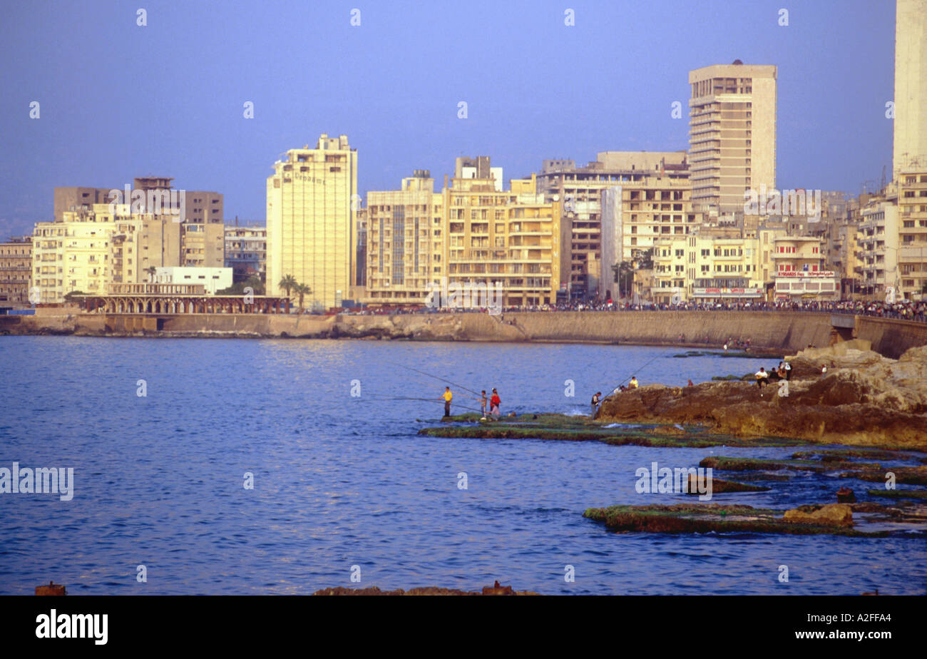 Beirut shoreline Lebanon Stock Photo - Alamy