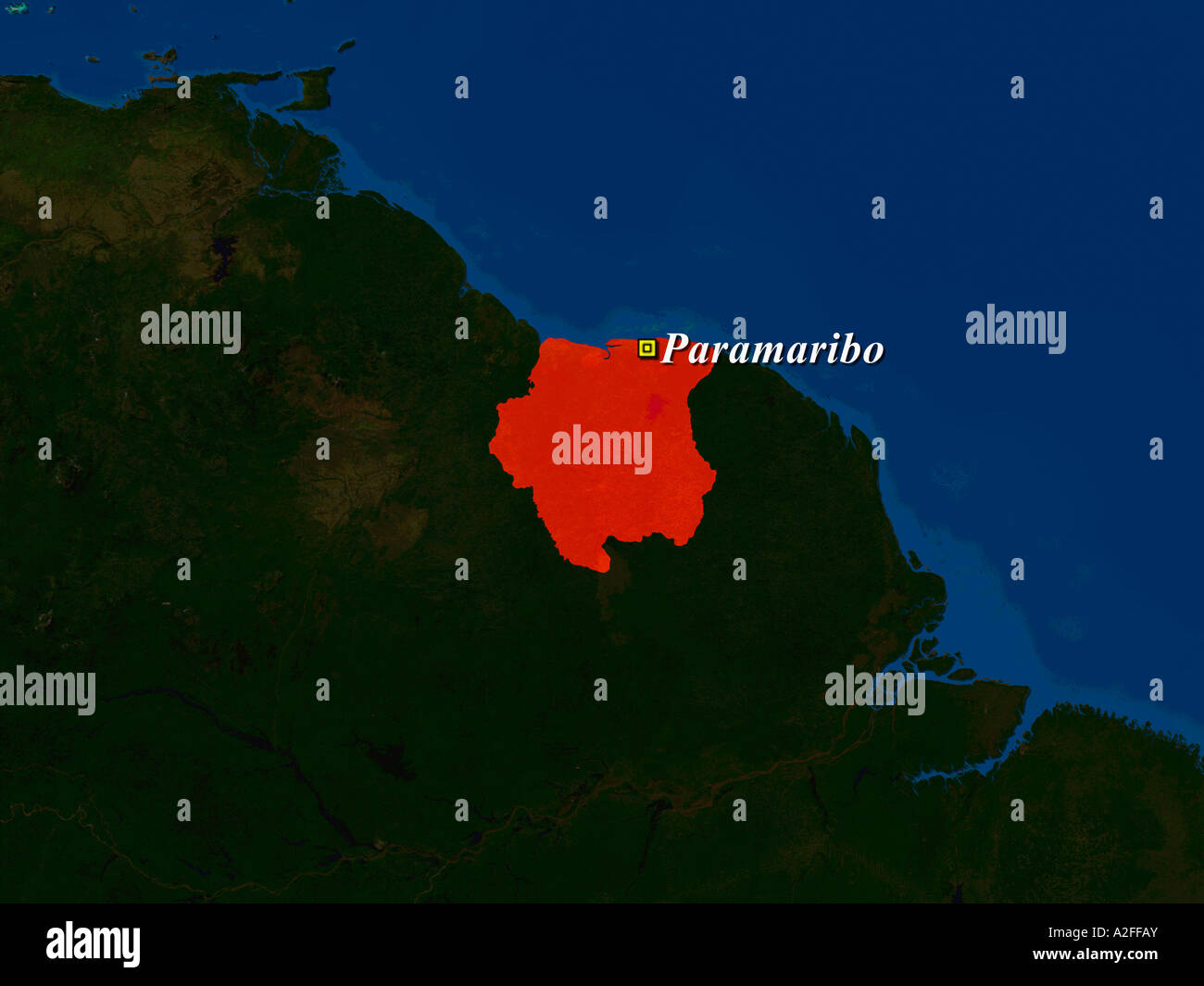 Satellite view suriname country hi-res stock photography and images - Alamy